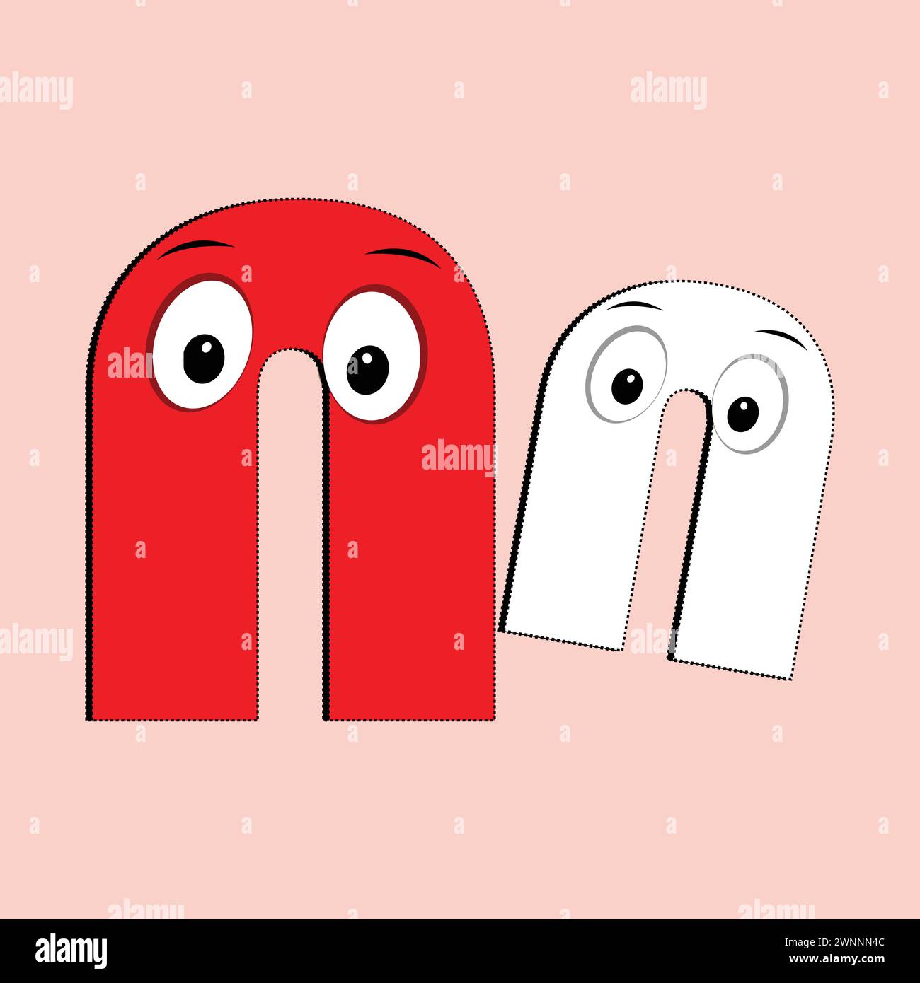 Alphabet fullcolor with eyes cartoon character. Cute abc design for ...