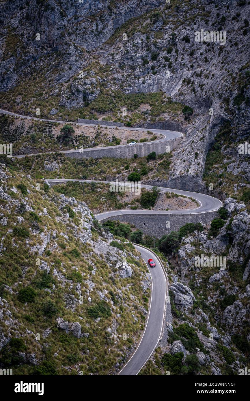 The winding Sa Calobra pass Stock Photo - Alamy