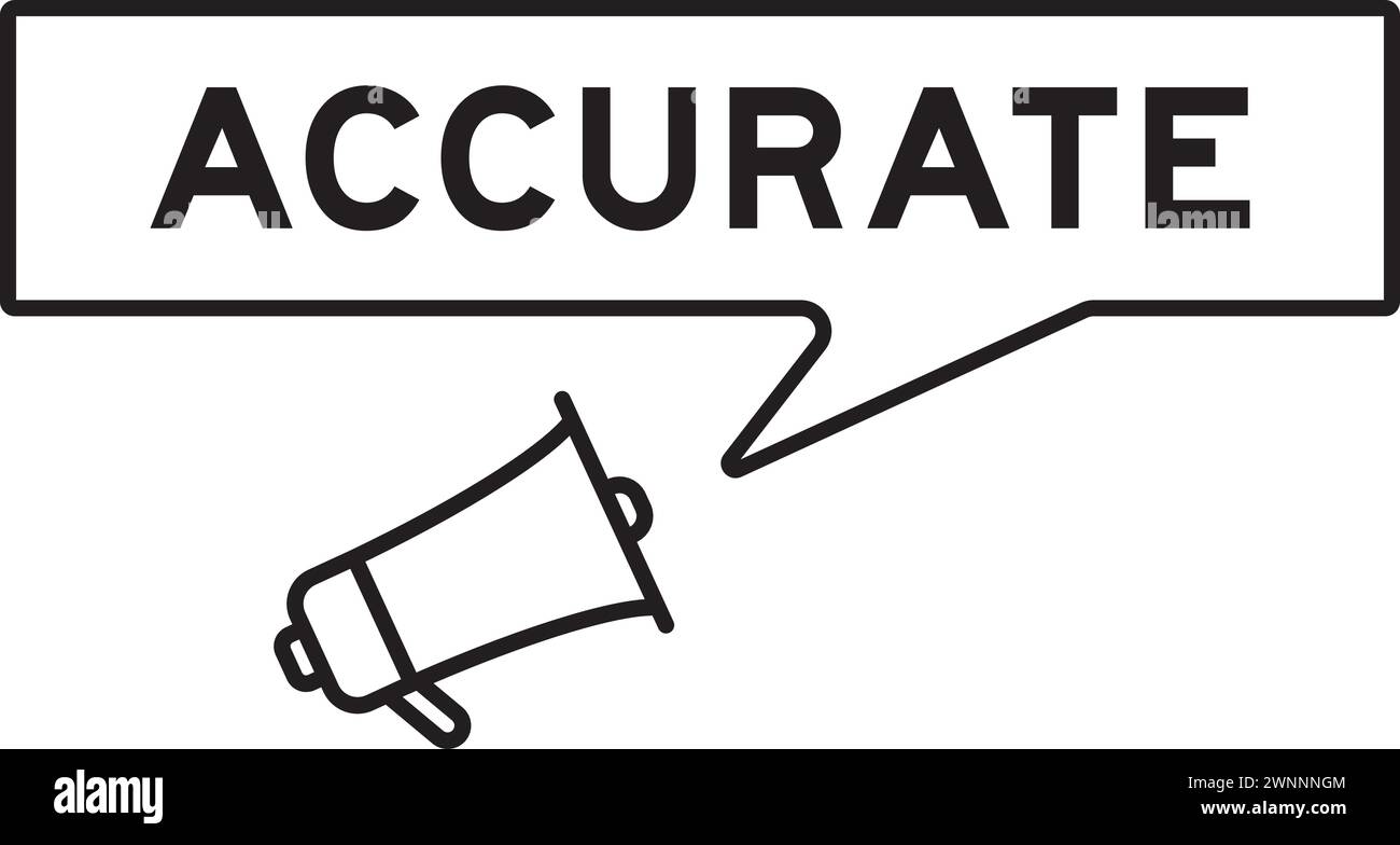 Megaphone icon with speech bubble in word accurate on white background ...