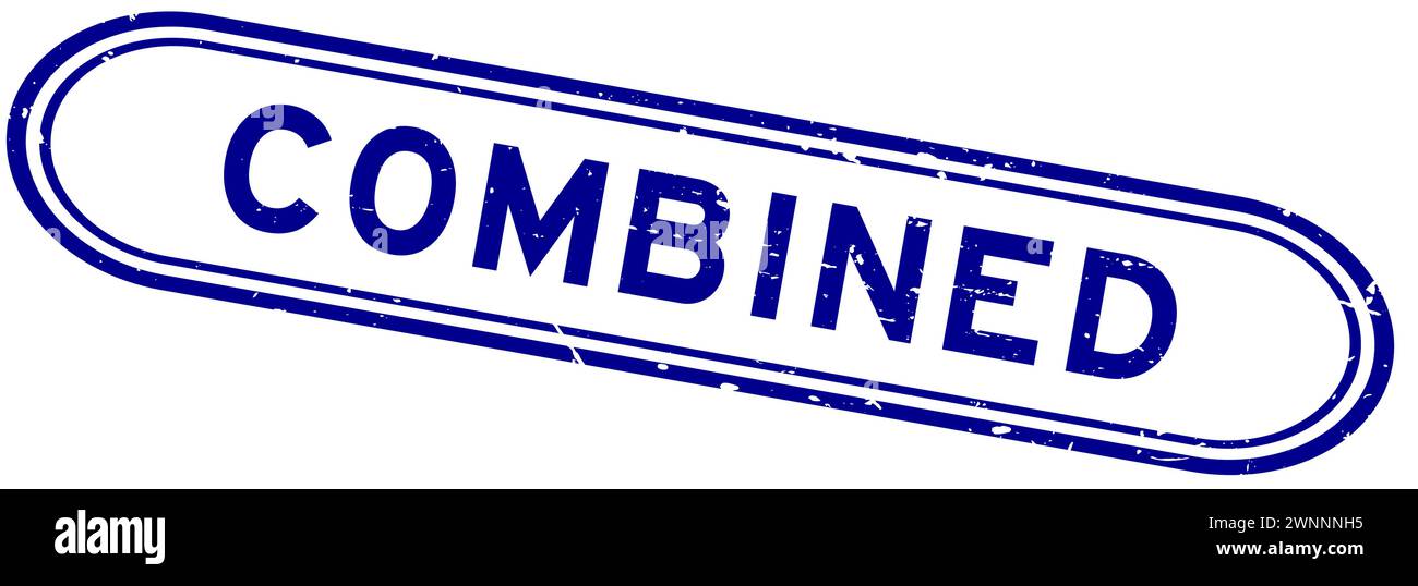 Grunge blue combined word rubber seal stamp on white background Stock ...
