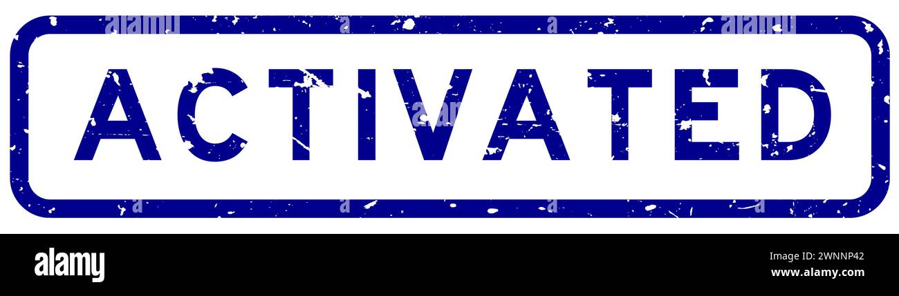 Grunge blue activated word square rubber seal stamp on white background Stock Vector Image & Art ...