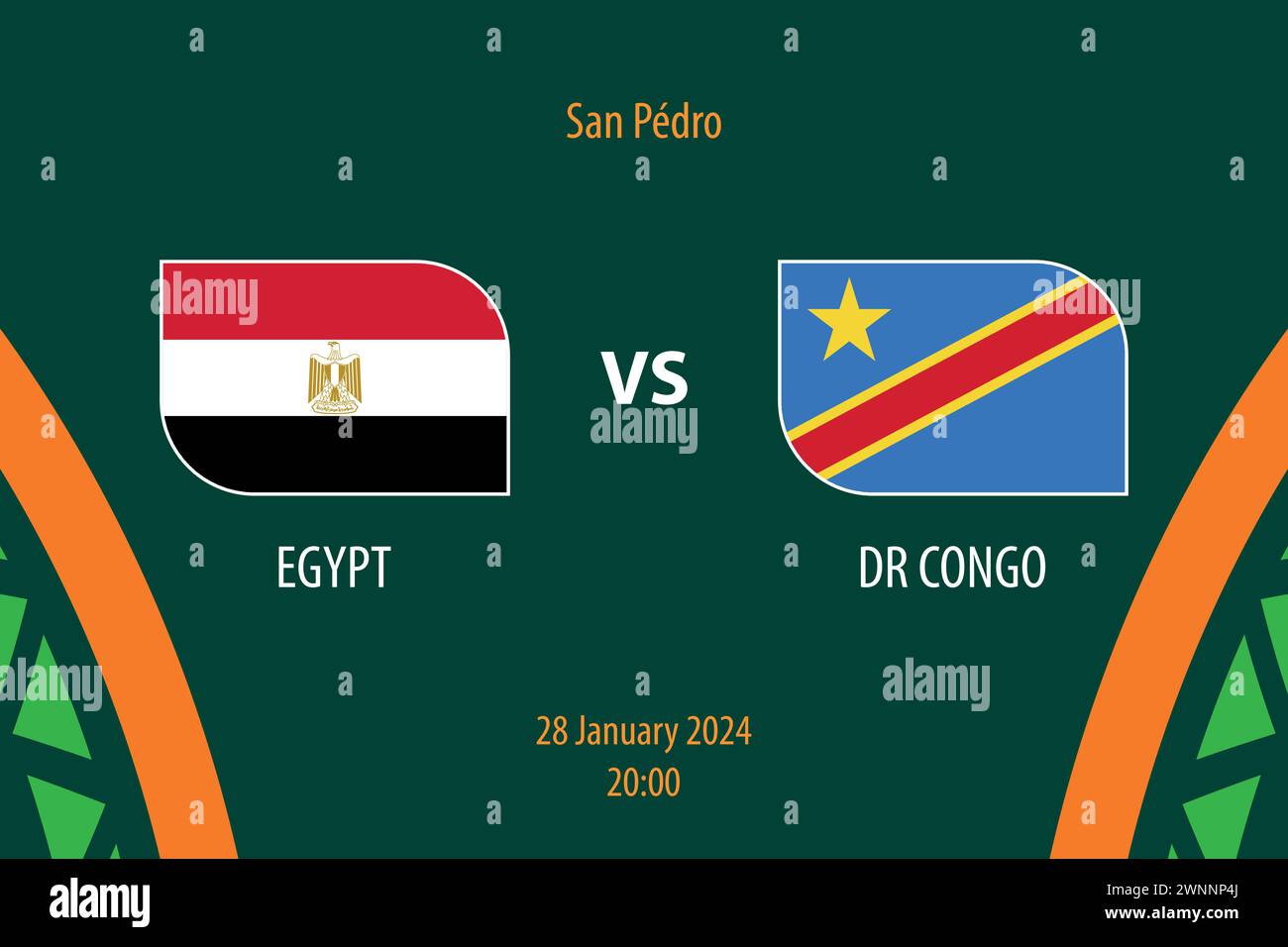 Egypt vs DR Congo football scoreboard broadcast template for soccer ...