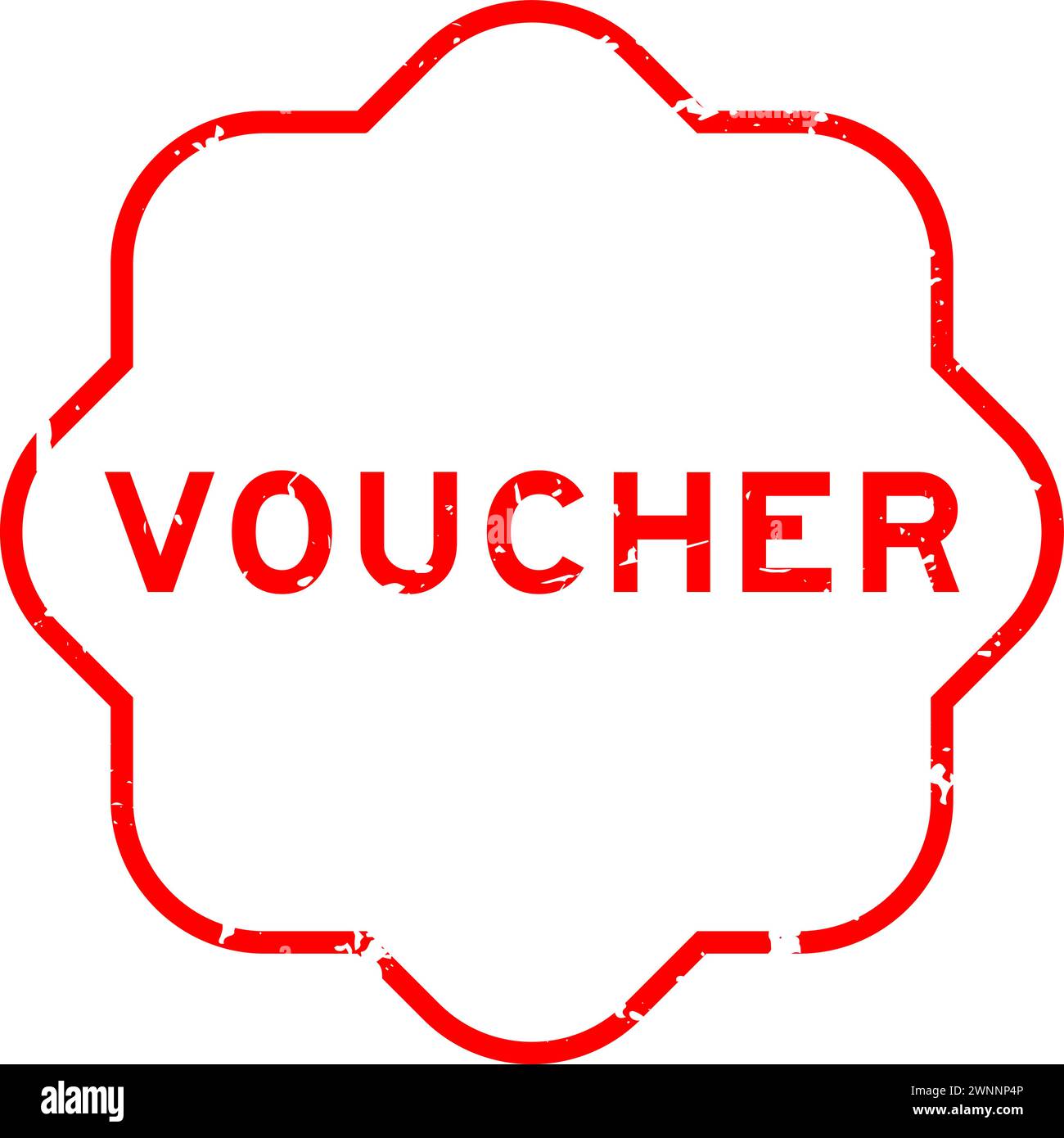 Grunge red voucher word rubber seal stamp on white background Stock ...