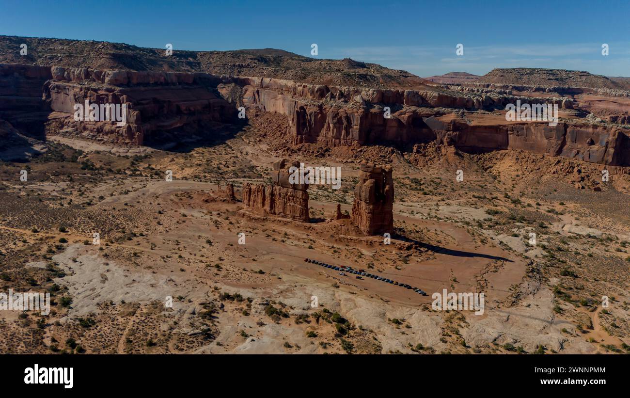 Moab, Ut, USA. 4th Nov, 2023. Aerial photography of Utah's mesmerizing ...