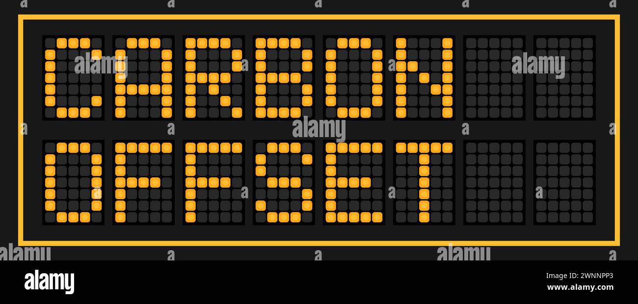 Orange color led banner in word carbon offset on black background Stock ...