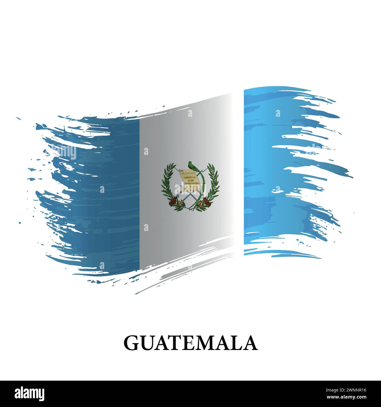 Grunge flag of Guatemala, brush stroke vector background Stock Vector ...