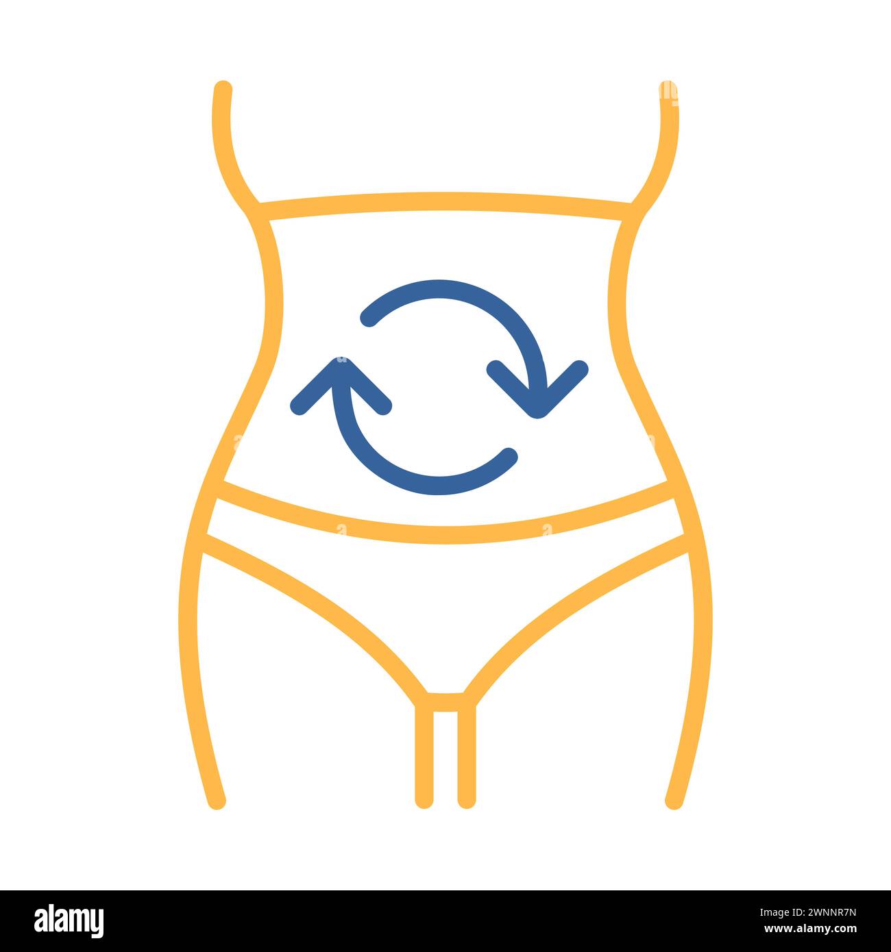 The health of the digestive vector icon. The women's belly sign. Graph ...