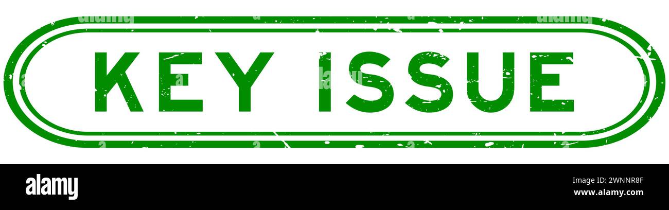 Grunge green key issue word rubber seal stamp on white background Stock ...