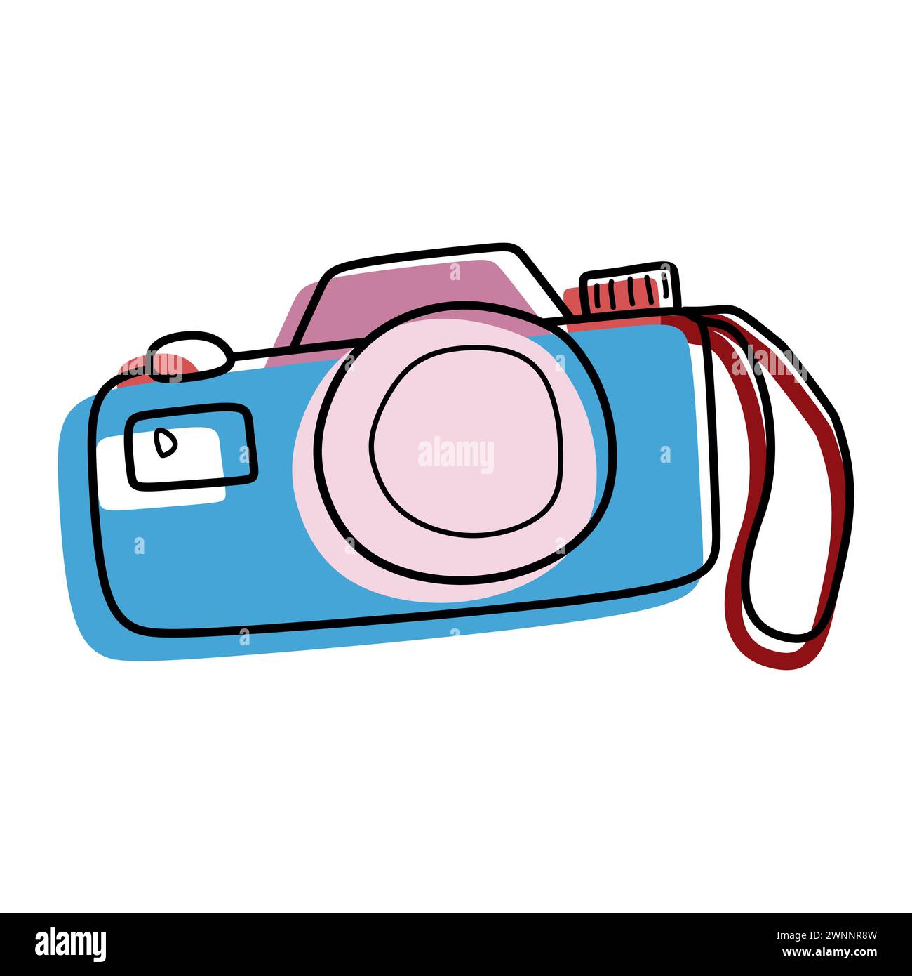 Doodle camera icon with Color Shapes. Vector Graphic Element for ...