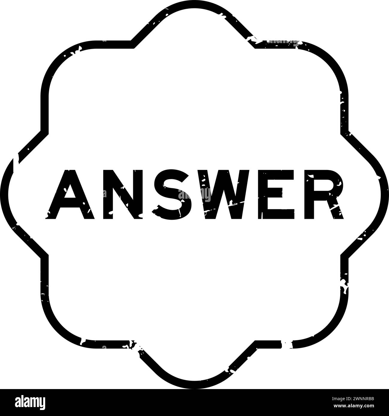 Grunge black answer word rubber seal stamp on white background Stock ...