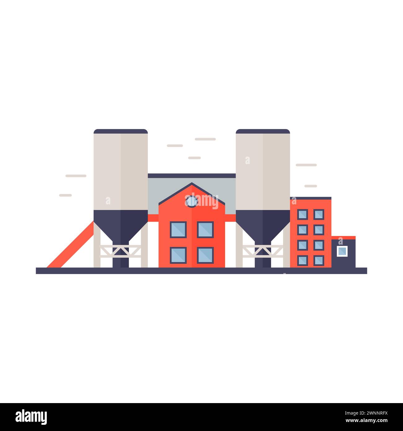 Factory station, industrial plant buildings and high storage tanks ...