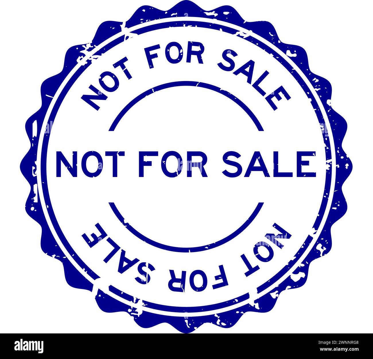 Grunge blue not for sale word round rubber seal stamp on white ...