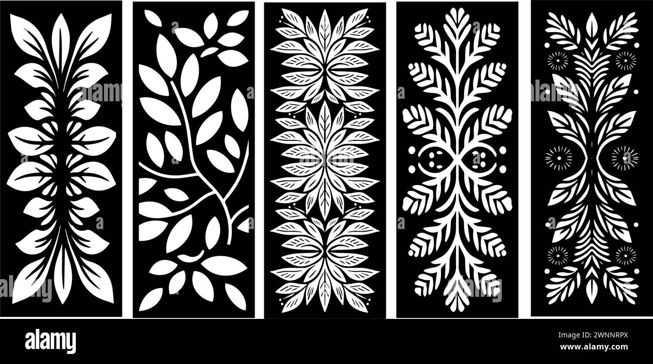 Laser cut leafs panel. room divider screens, paper craft, card ...