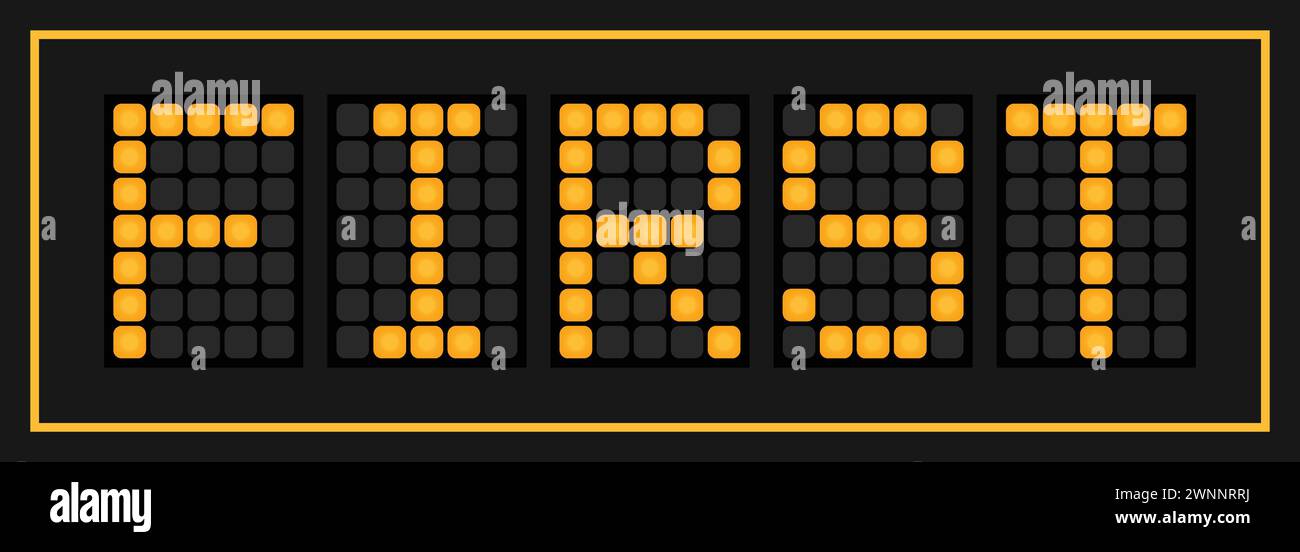 Orange color led banner in word first on black background Stock Vector ...