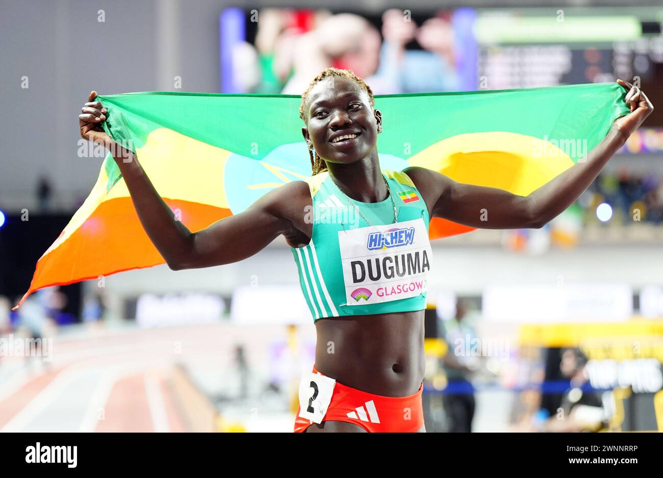 Ethiopia's Tsige Duguma celebrates gold in the Womens' 800m Final ...