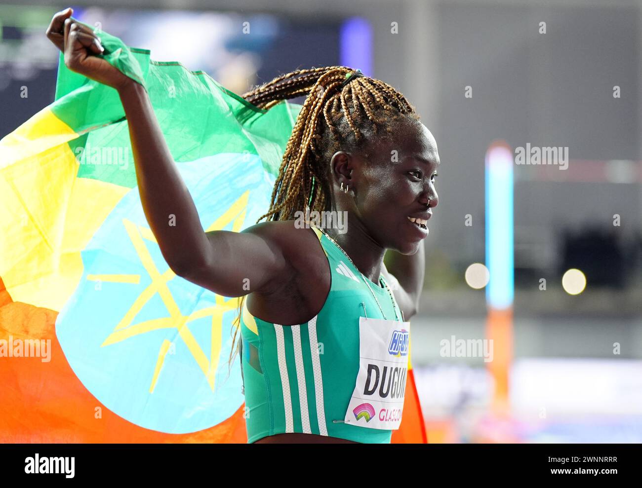 Ethiopia's Tsige Duguma celebrates gold in the Womens' 800m Final ...