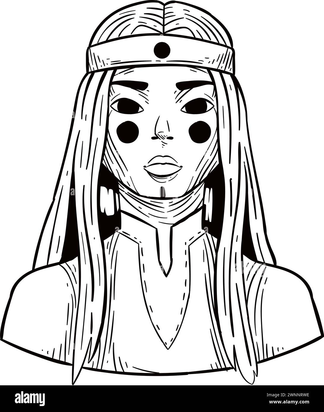 native american girl sketch Stock Vector Image & Art - Alamy