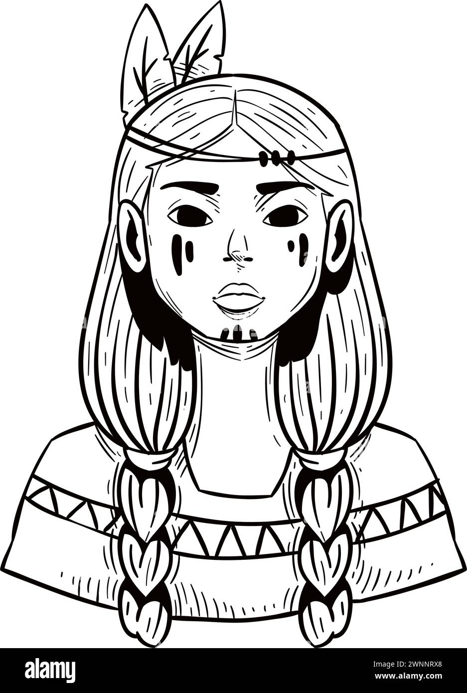 Native American Girl Stock Vector Image And Art Alamy