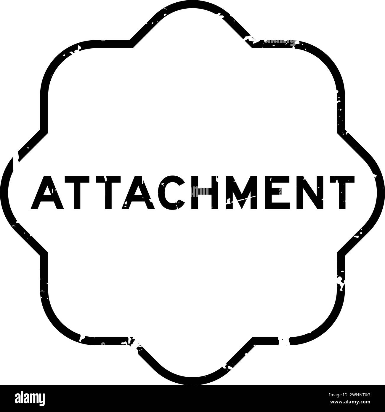 Grunge black attachment word rubber seal stamp on white background ...