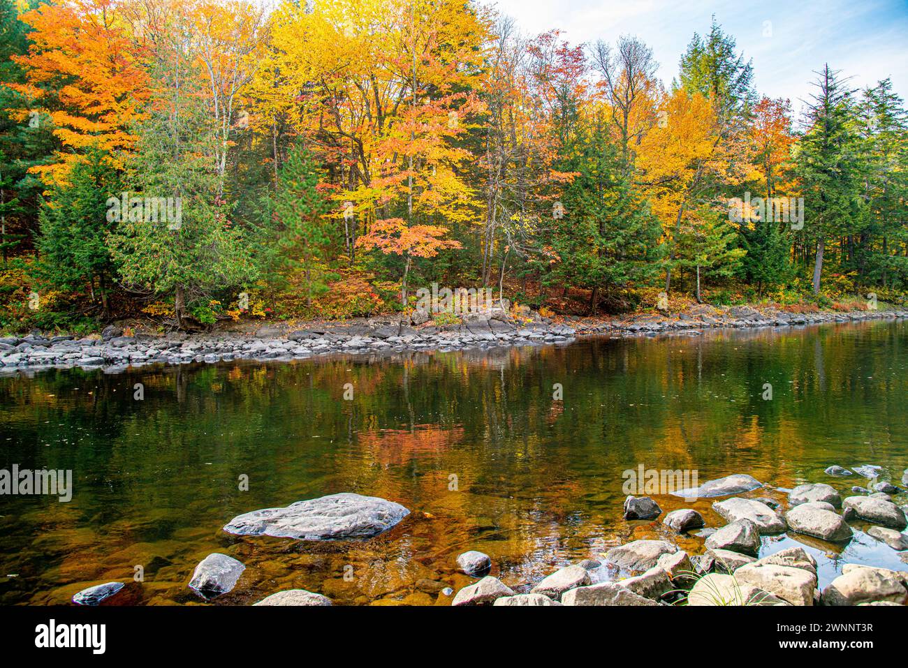 Dorwin Chute, Canada: Oct. 25 2021: Colorful autumn scenery view of ...