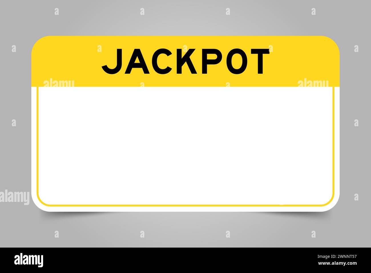 Label banner that have yellow headline with word jackpot and white copy ...