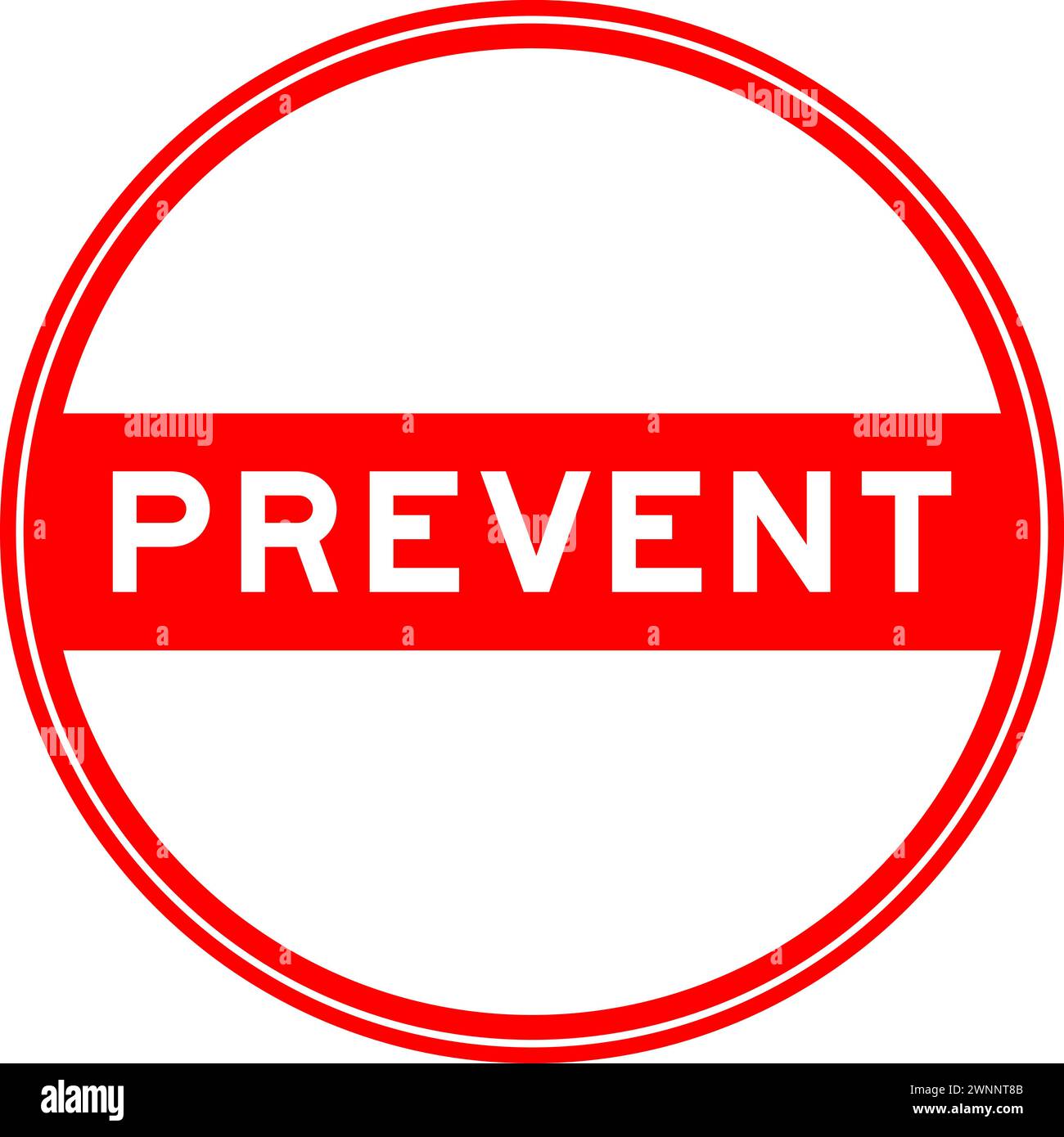 Red color round seal sticker in word prevent on white background Stock ...