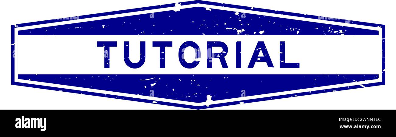 Grunge blue tutorial word hexagon rubber seal stamp on white background Stock Vector Image & Art ...