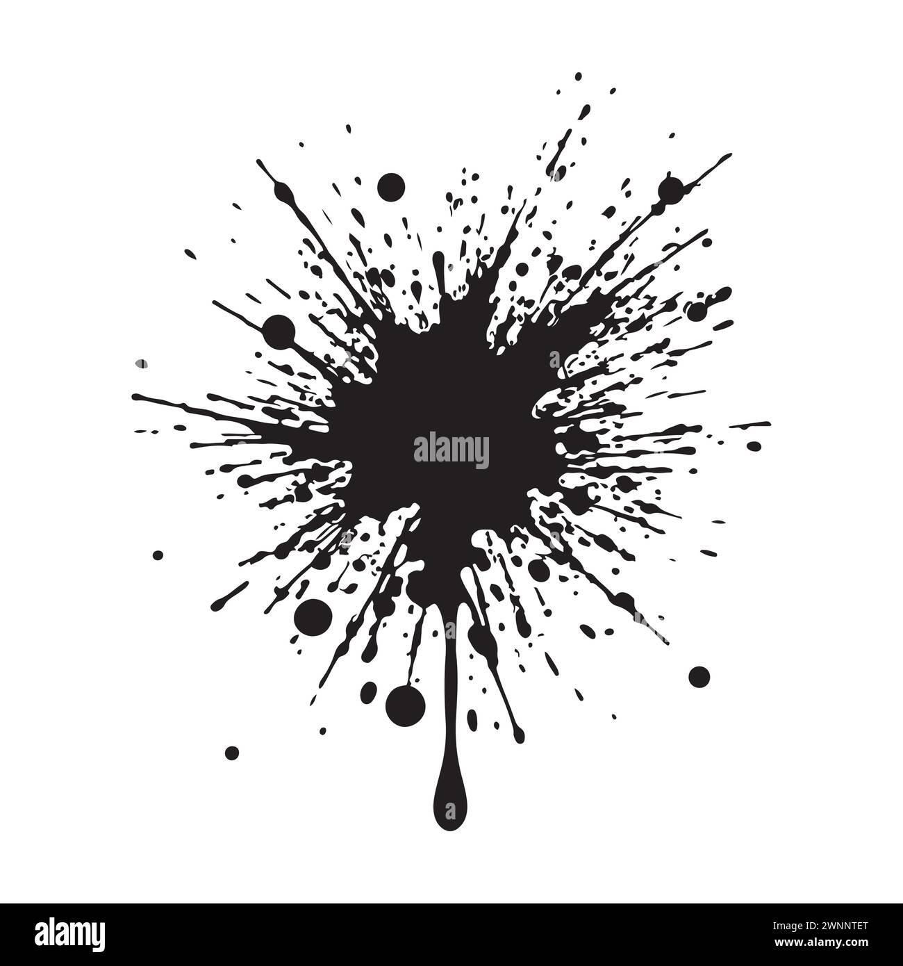 Bold black ink blot splatter, ideal for creative and graphic designs ...