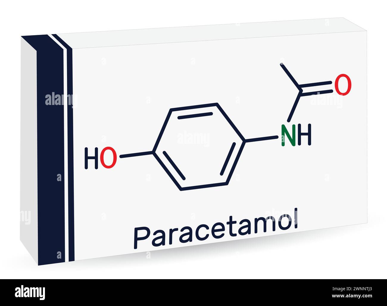 Paracetamol, acetaminophen molecule. It is is a non-opioid analgesic ...