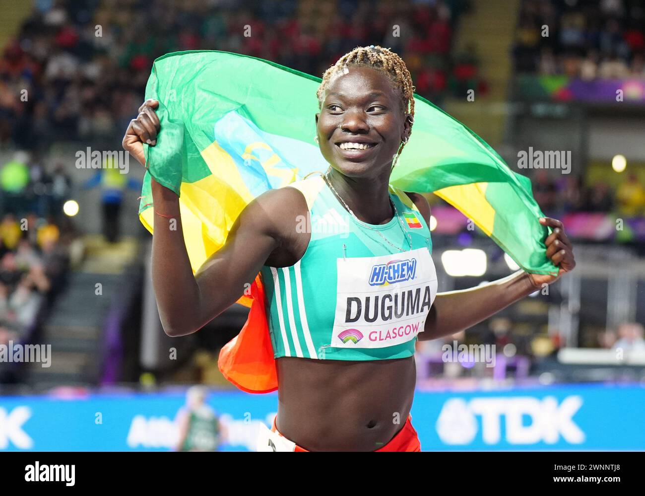 Ethiopia's Tsige Duguma celebrates gold in the Womens' 800m Final ...