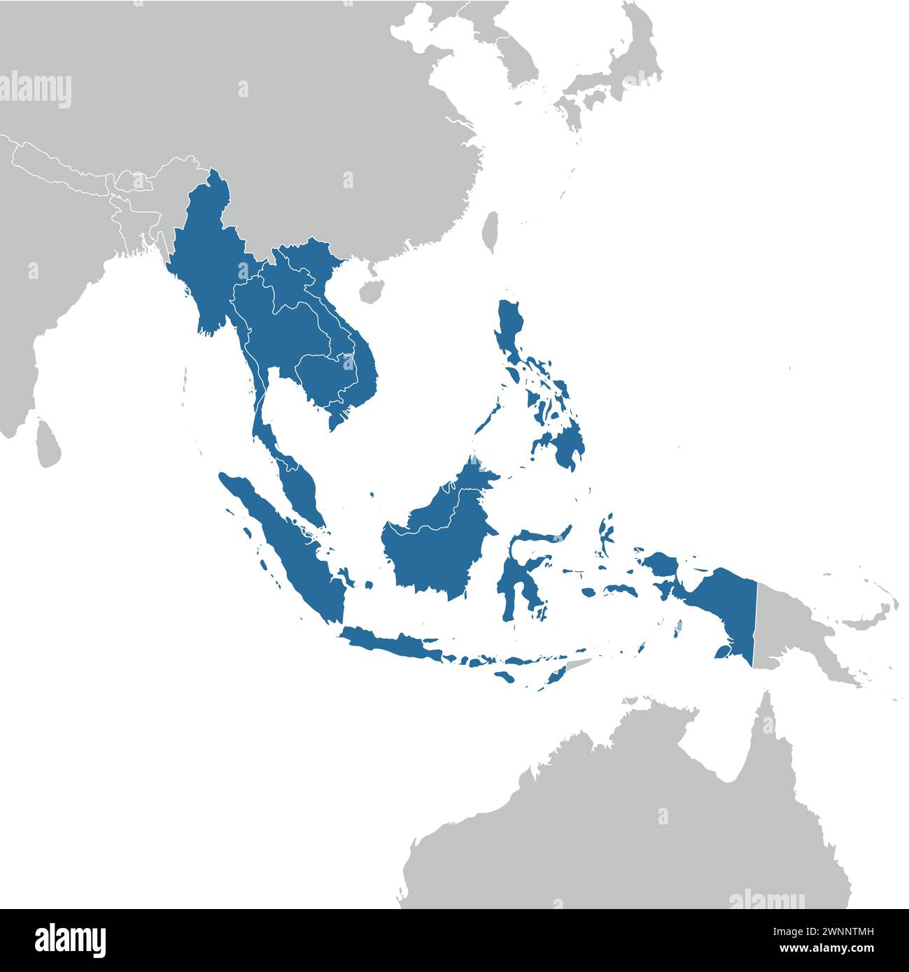 ASEAN member states on political map of the world Stock Vector Image ...