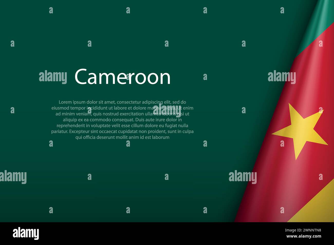 Cameroon national flag isolated on dark background with copyspace Stock ...