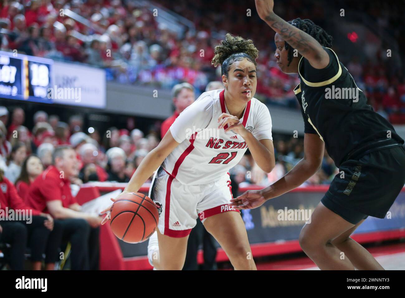 RALEIGH, NC - MARCH 03: NC State Wolfpack guard Madison Hayes (21 ...
