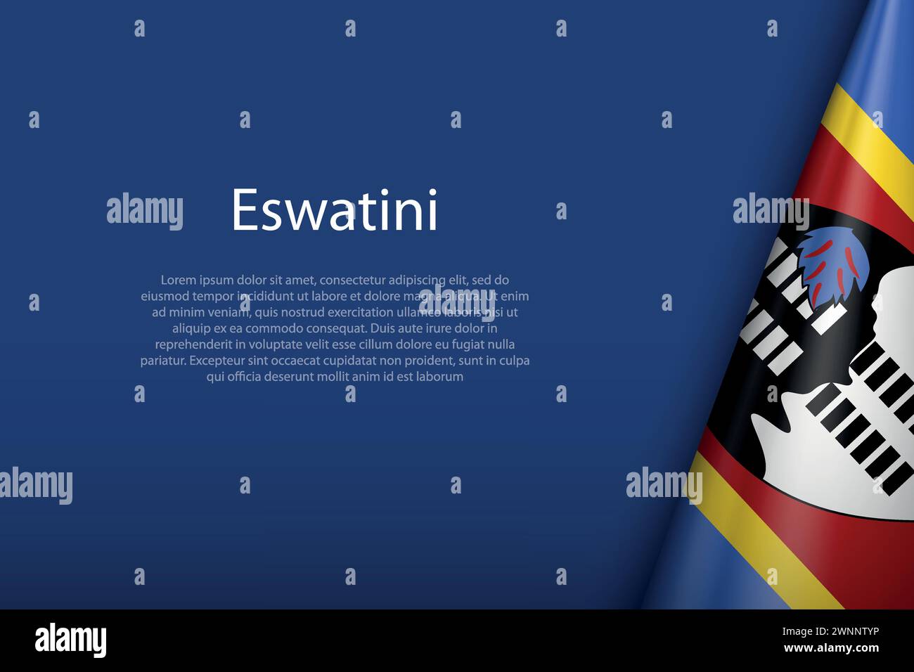 Eswatini national flag isolated on dark background with copyspace Stock ...