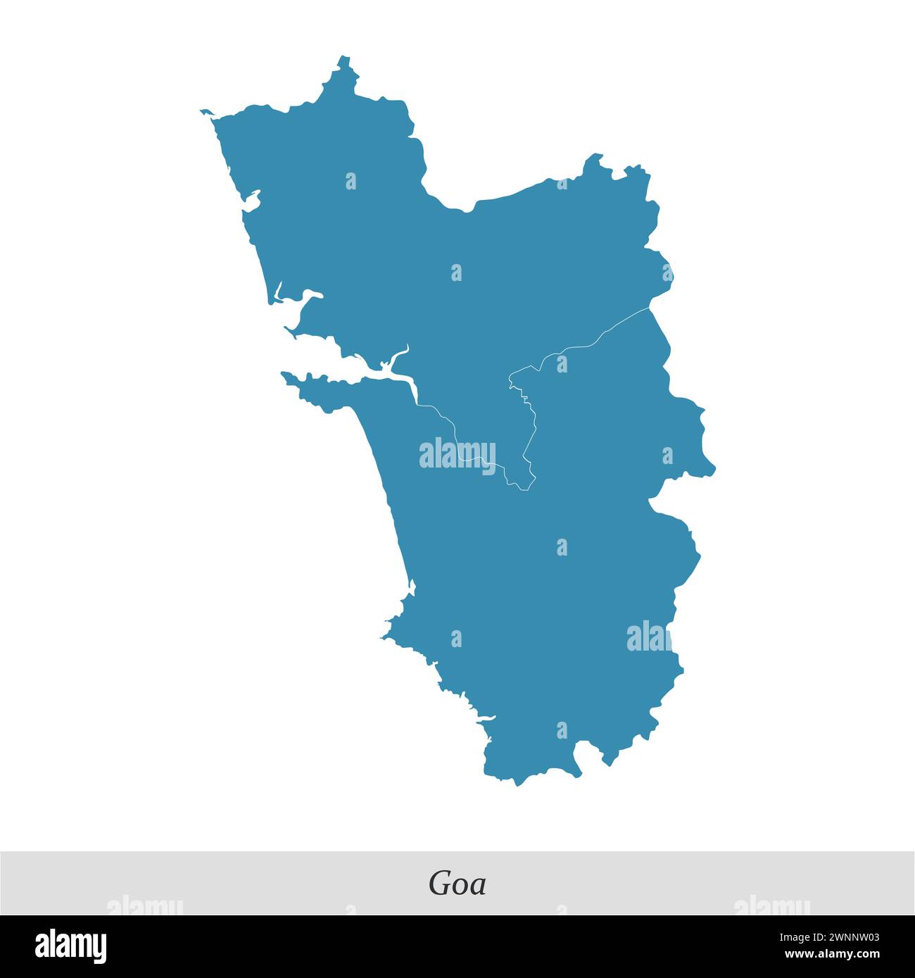 map of Goa is a state of India with borders districts Stock Vector ...