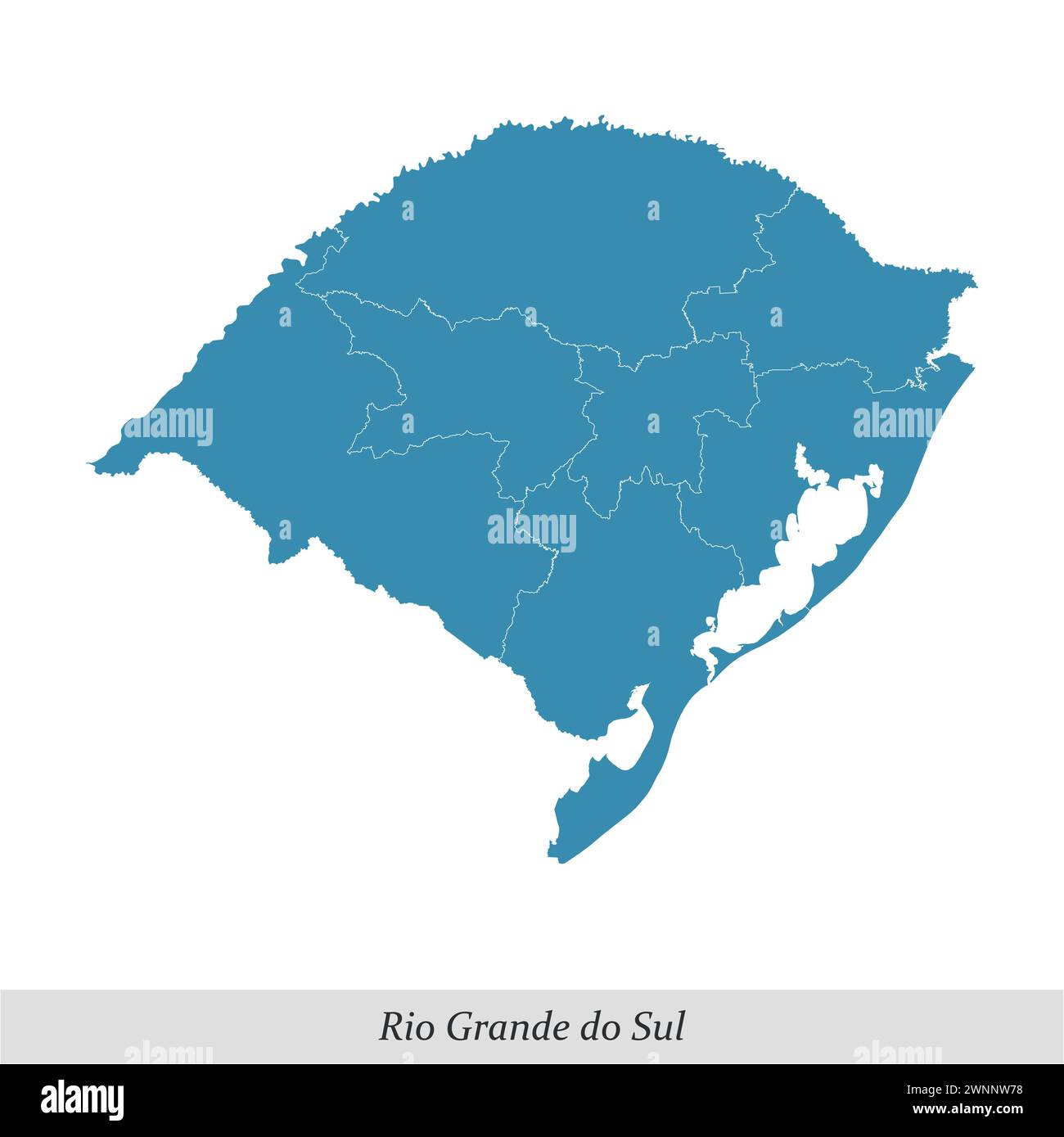 map of Rio Grande do Sul is a state of Brazil with borders mesoregions Stock Vector Image & Art ...