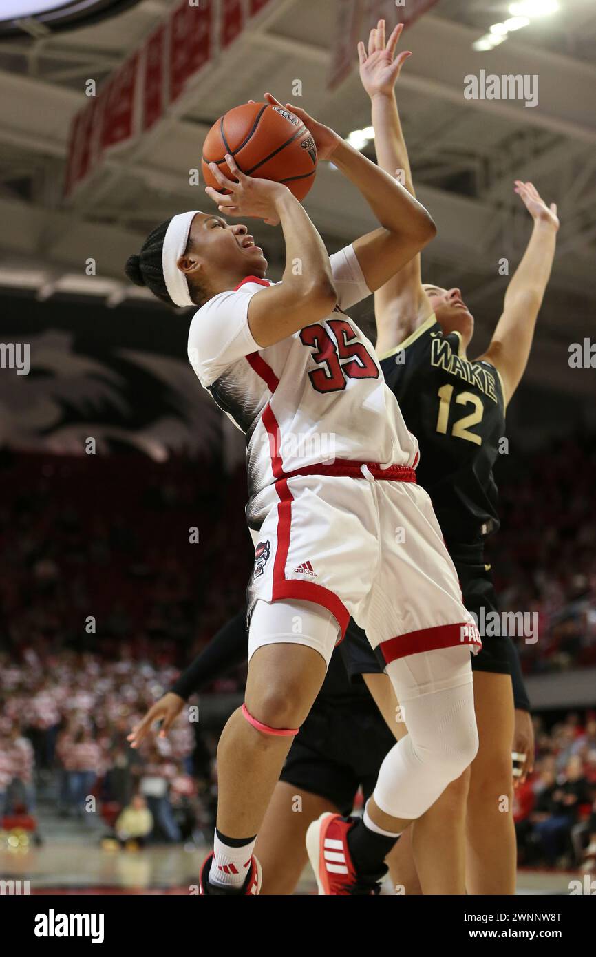 RALEIGH, NC - MARCH 03: NC State Wolfpack guard Zoe Brooks (35) shoots ...