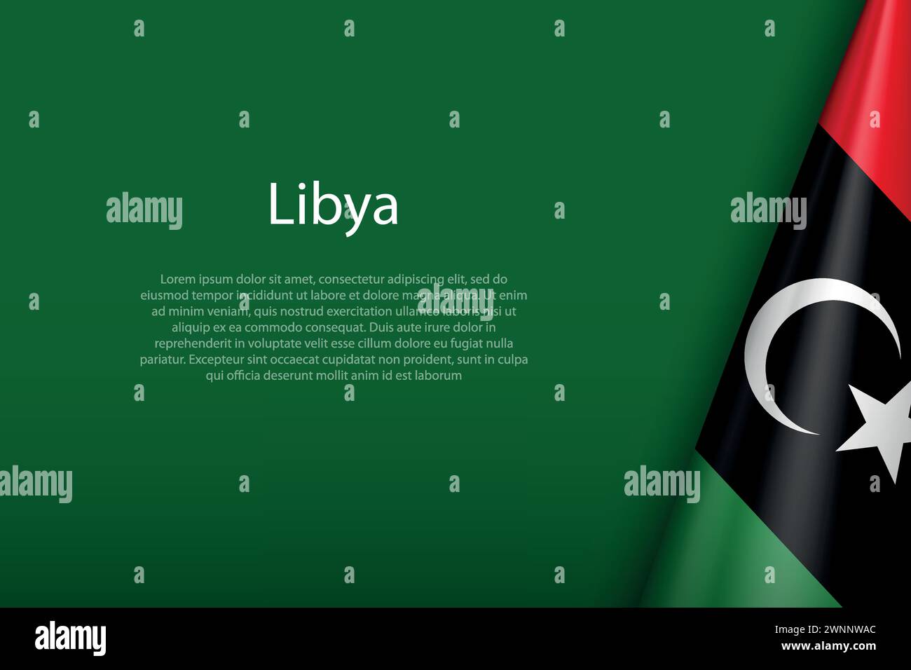 Libya national flag isolated on dark background with copyspace Stock Vector Image & Art - Alamy