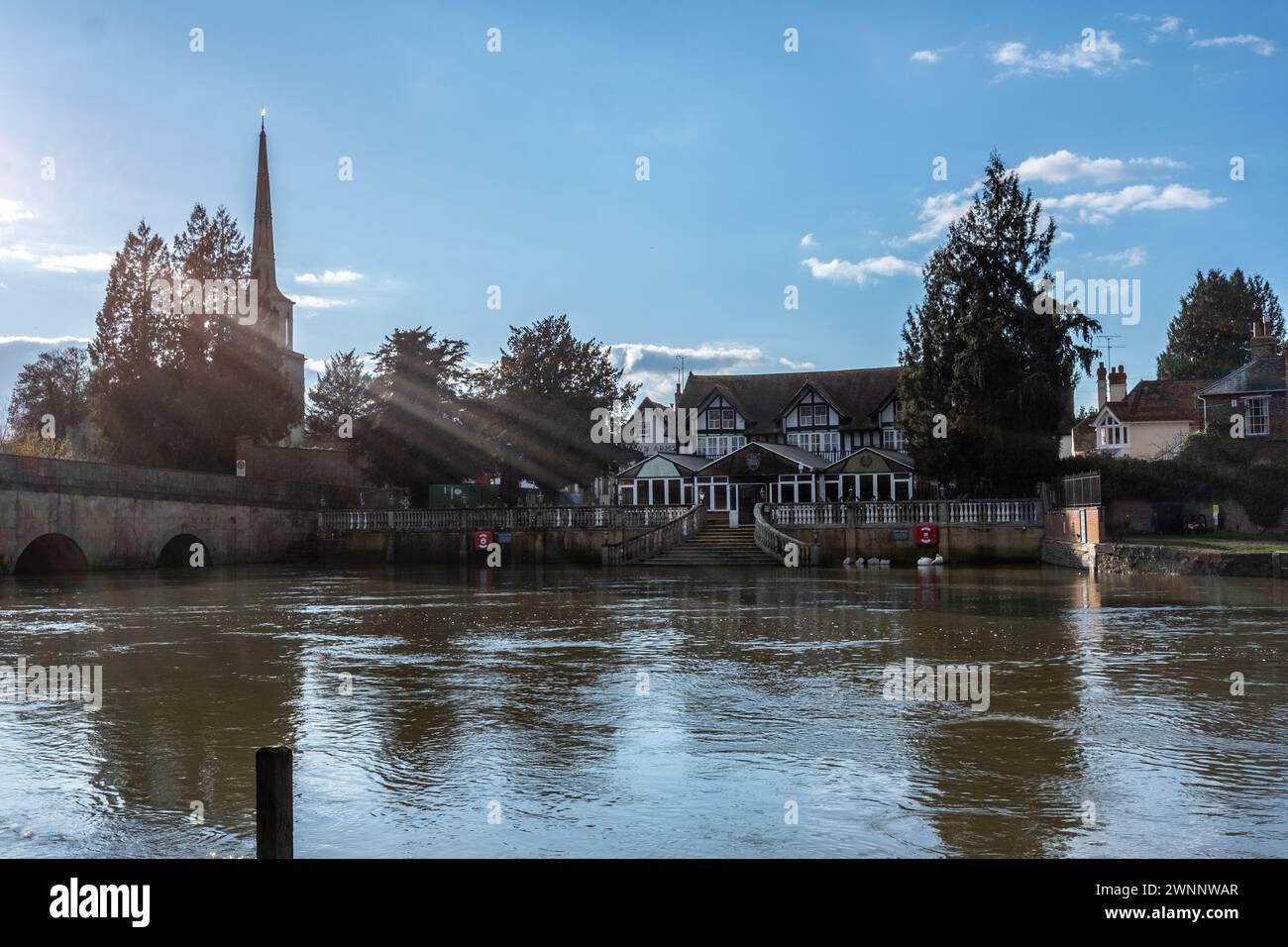 3rd March 2024 - Overflowed River, Wallingford, Oxfordshire Stock Photo ...