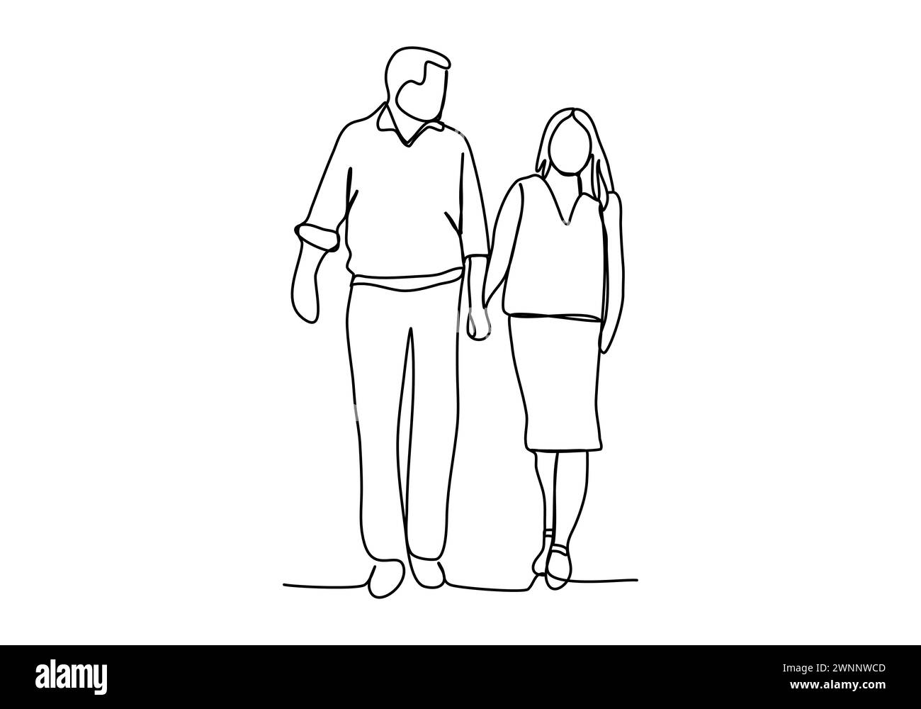Family one line drawing vector illustration Stock Vector Image & Art ...