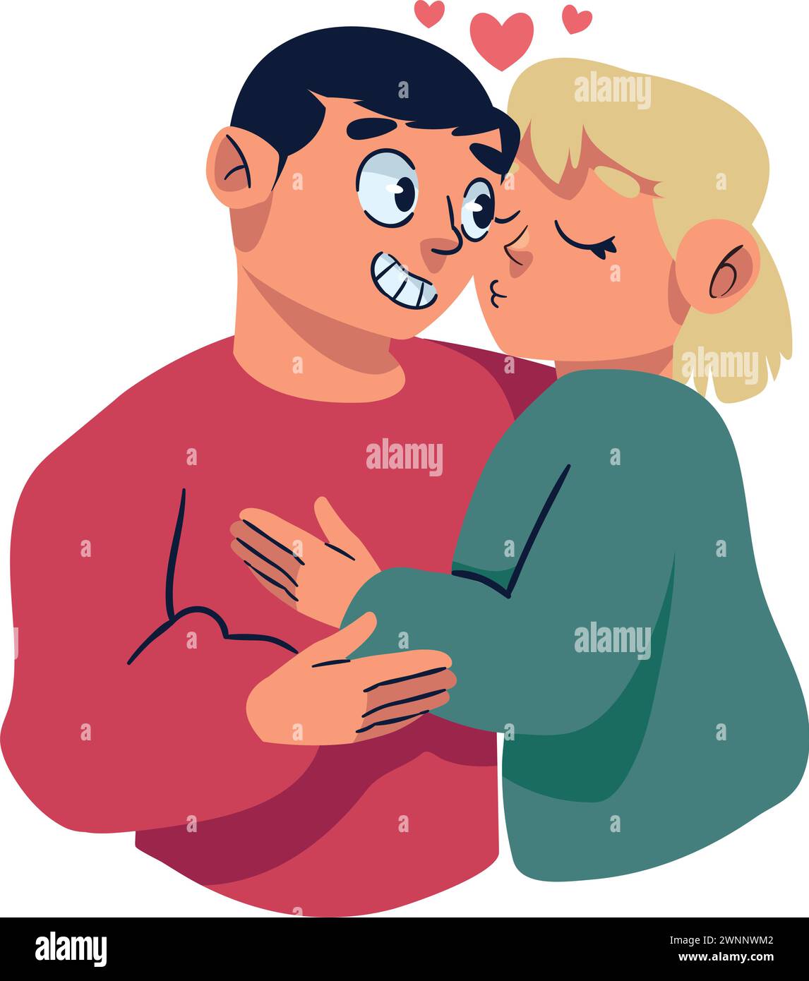 Couple Kissing And Hugging Stock Vector Image And Art Alamy