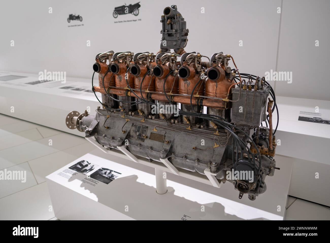 old Porsche Air-cooled, 6-cylinder, rear-mounted engine 1912 display ...
