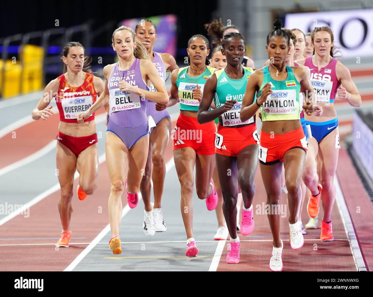 Great Britain's Georgia Bell (second left) in the Women's 1500m Final during day three of the ...