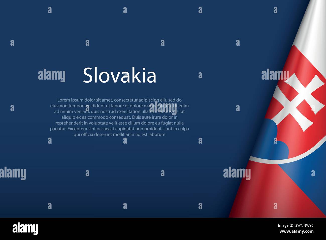 Slovakia national flag isolated on dark background with copyspace Stock ...