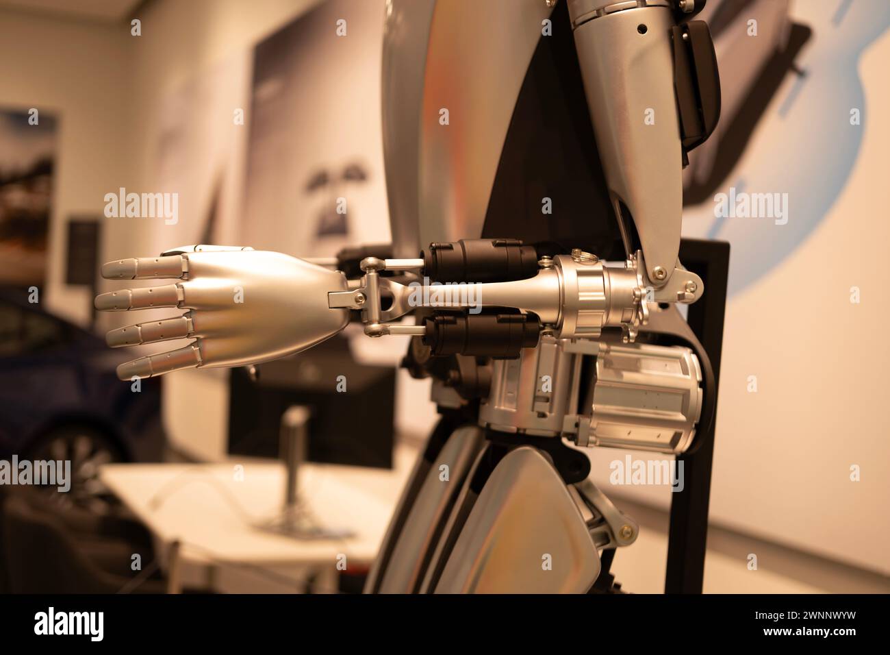 Tesla Bot Optimus robotic humanoid in showroom, Tesla AI Strategy: Elon ...