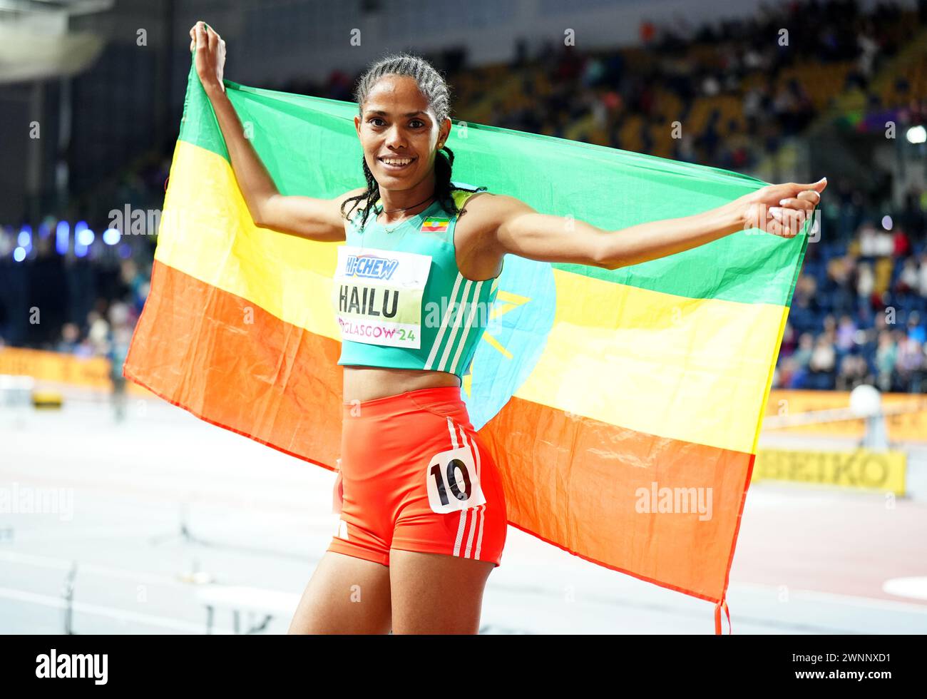 Ethiopia's Freweyni Hailu celebrates gold in the Women's 1500m Final ...