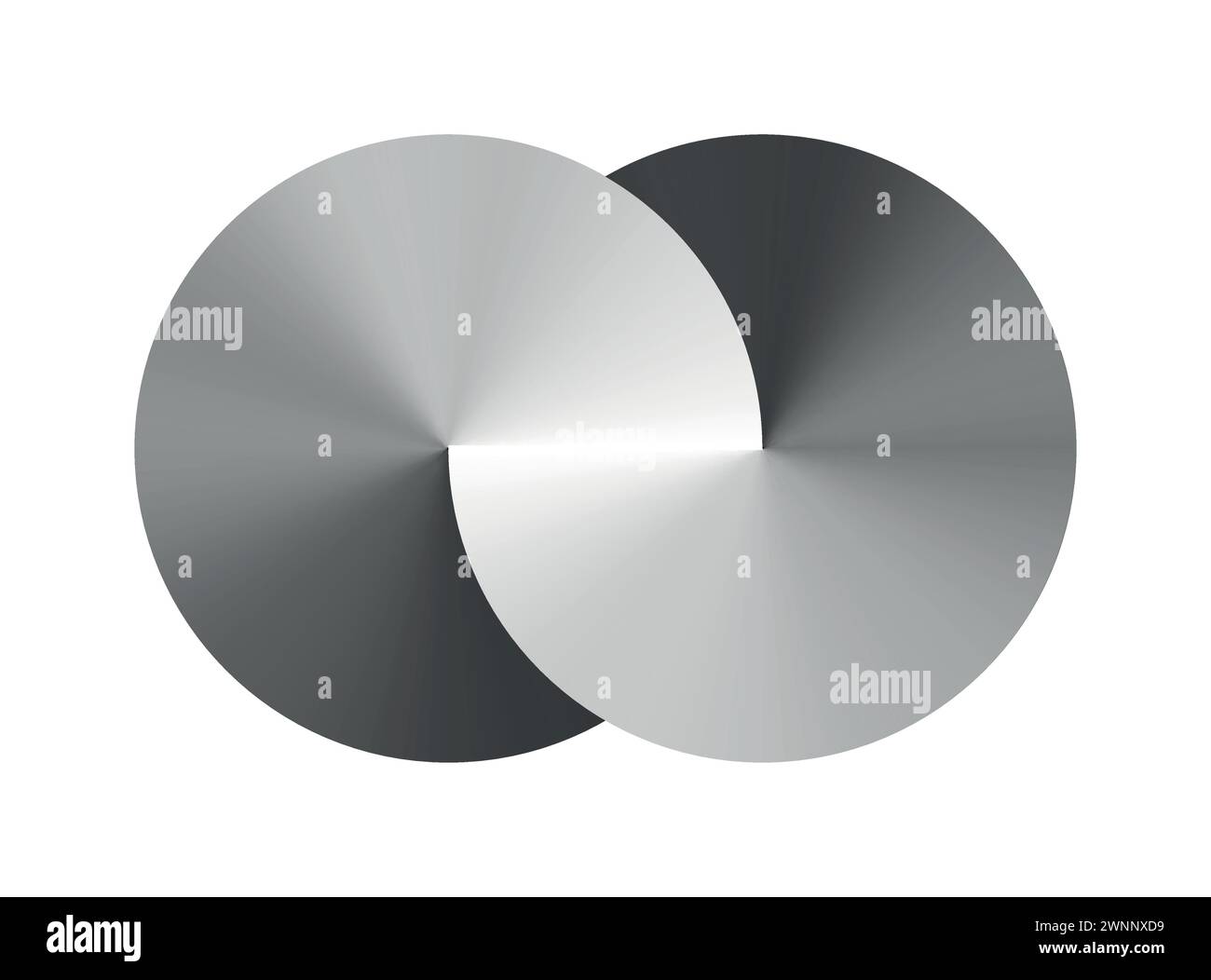 Merged metal circles. Infinity symblol of interlaced circles Stock ...