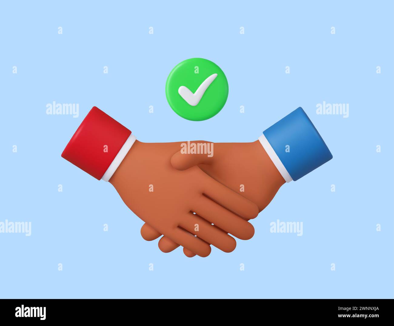 3d hand shake icon gesture. Cartoon character handshake . Business ...