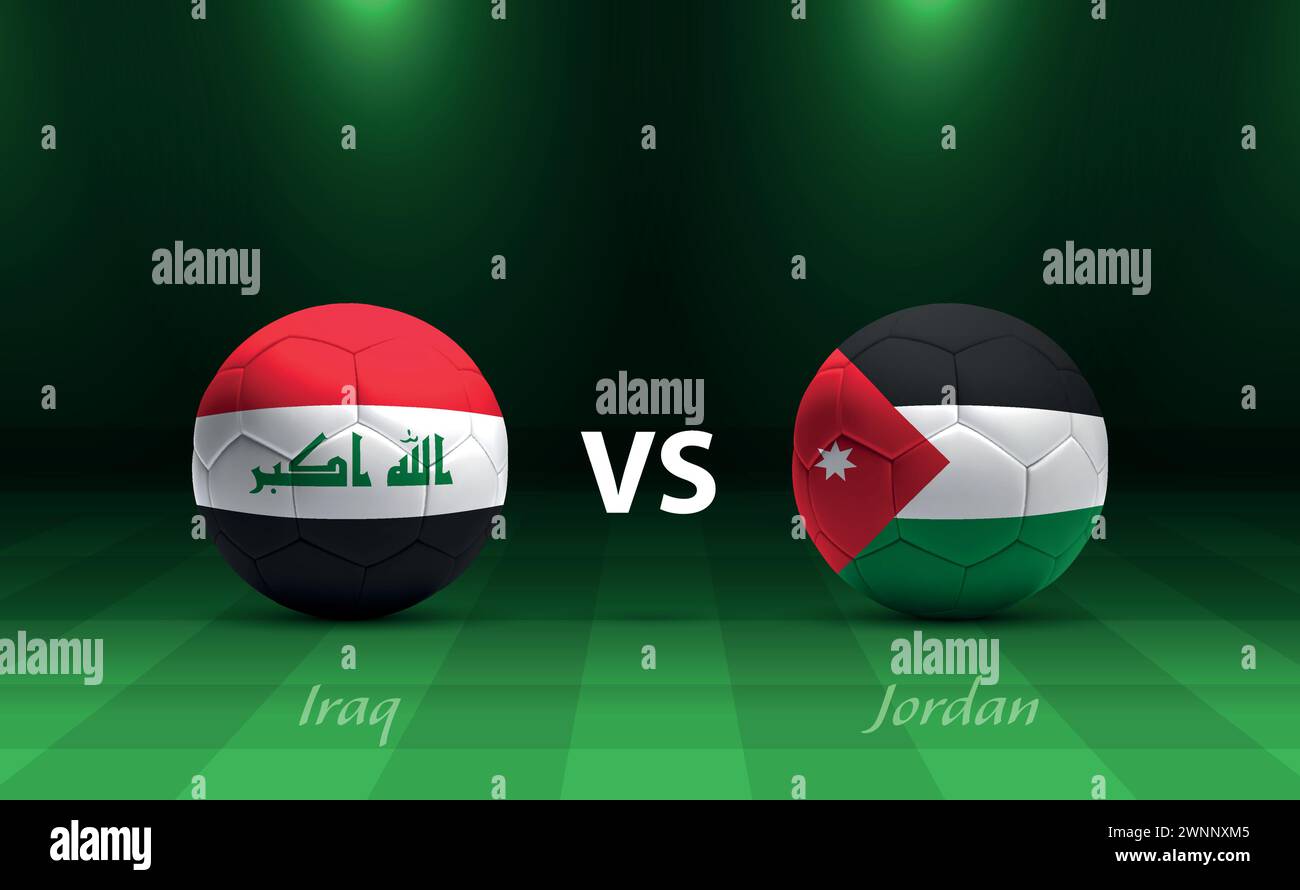 Iraq vs Jordan football scoreboard broadcast template for soccer asia ...