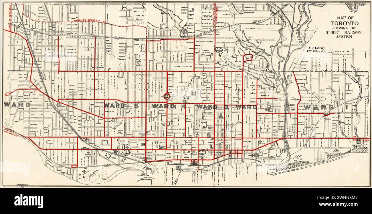 Vintage Transit Map. Toronto Showing the Street Railway System. 1912 ...